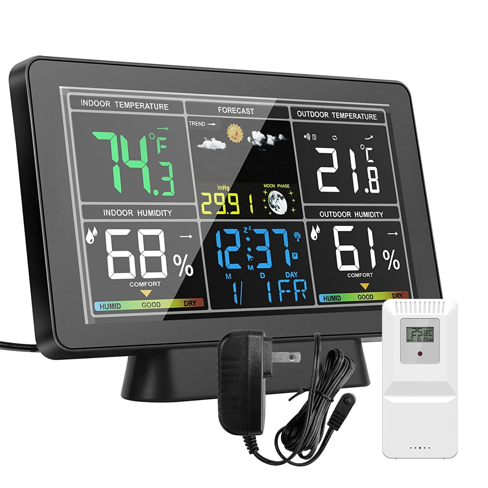 Color Screen Smart Weather Station, Temperature and Humidity Meter ...