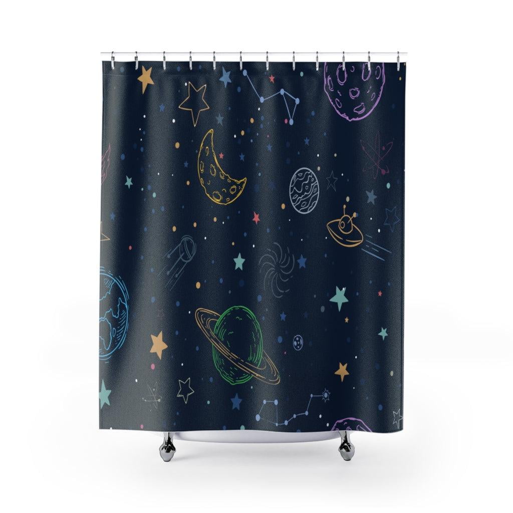 Color Seamless Space Premium 71"x74" Waterproof Shower Curtain for ...