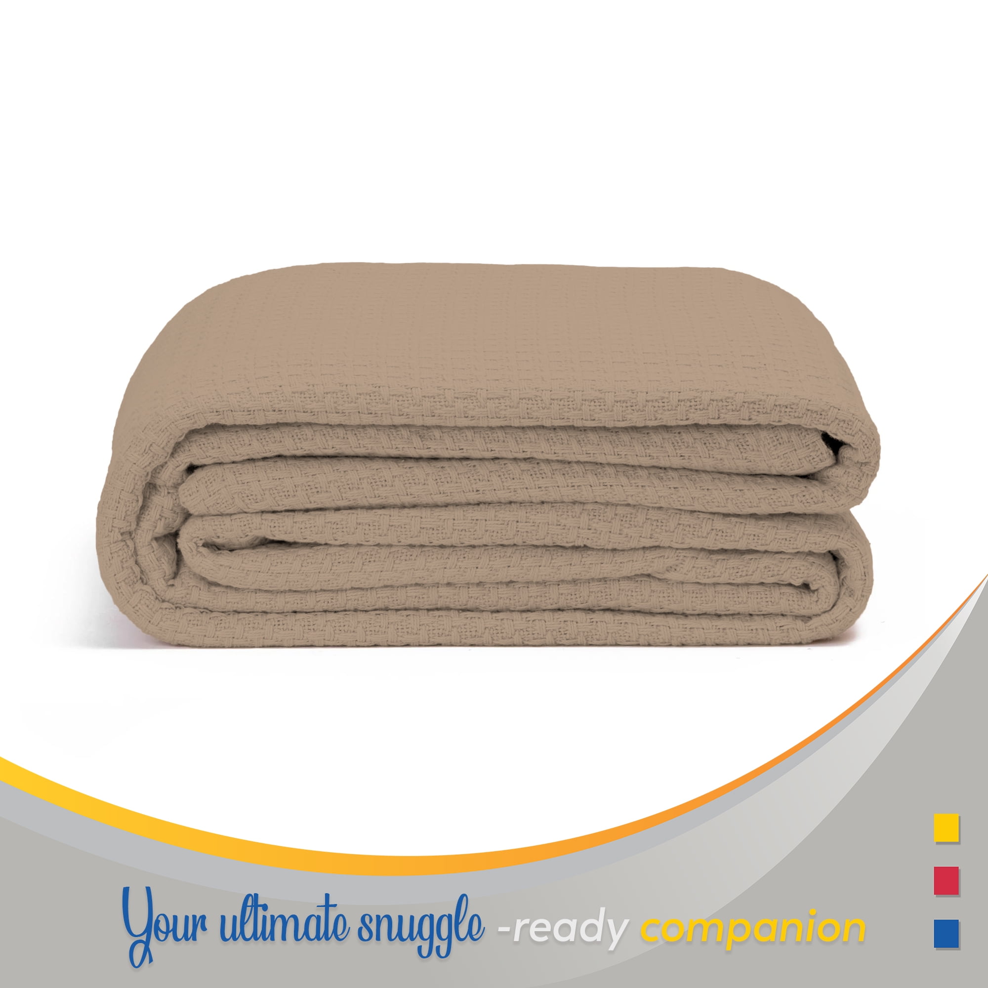 Color Sense 100% Cotton Basket Weave Throw Blanket- Lightweight, Soft ...