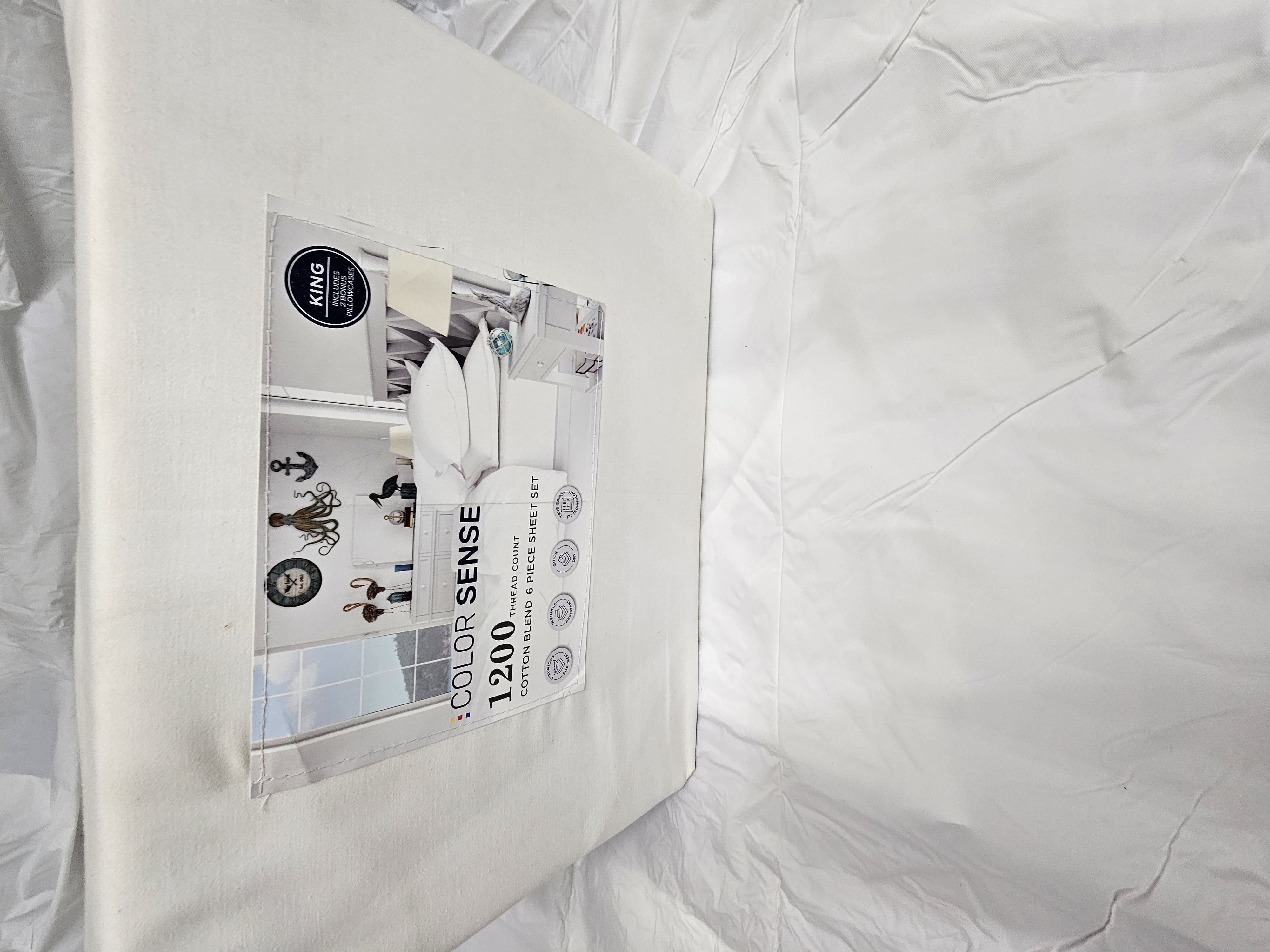 Color Sense 1200-Thread-Count Cotton Blend 6-Piece Sheet Set - Walmart.com