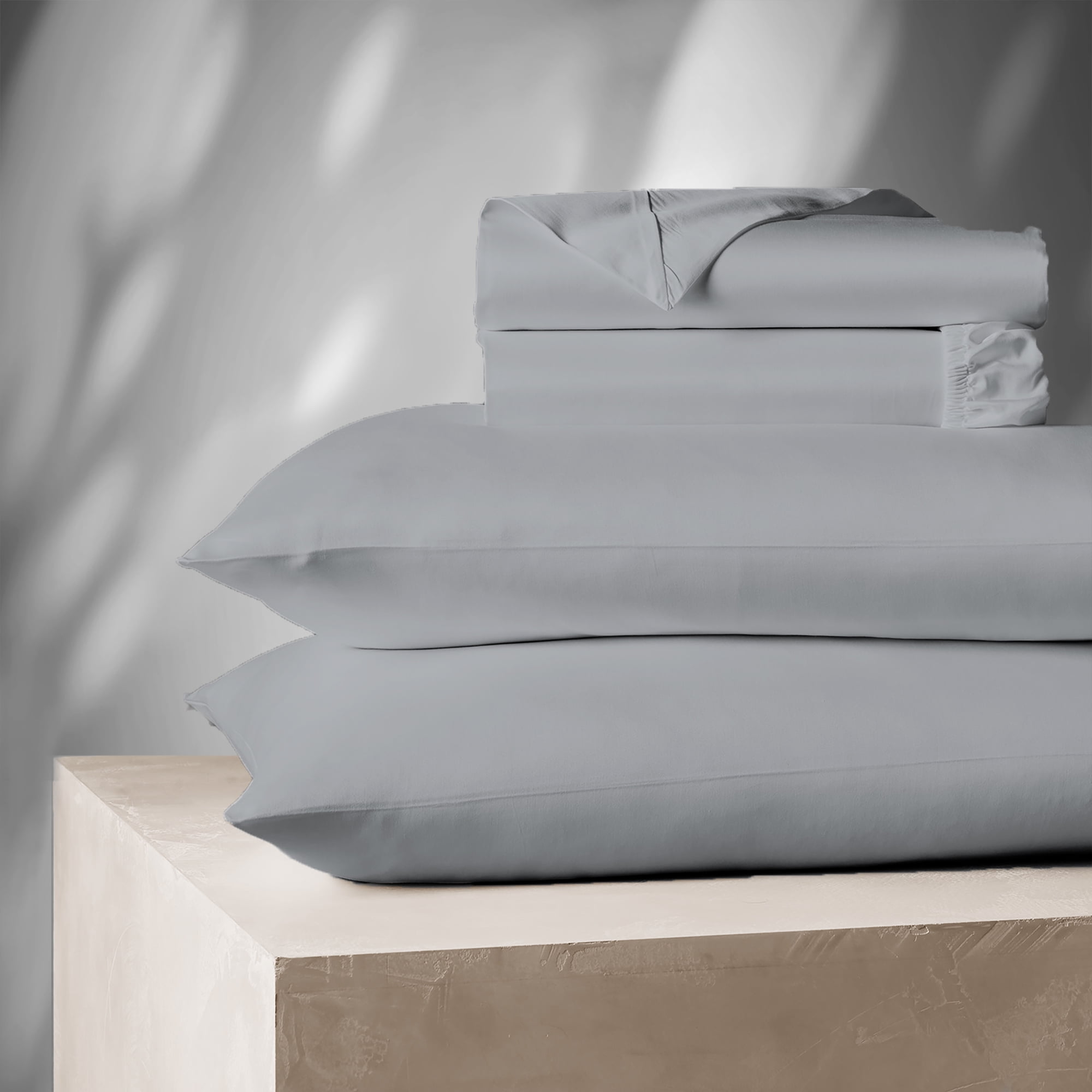 Color Sense 1200 Thread Count Cotton Blend Sateen King Sheets, Soft ...