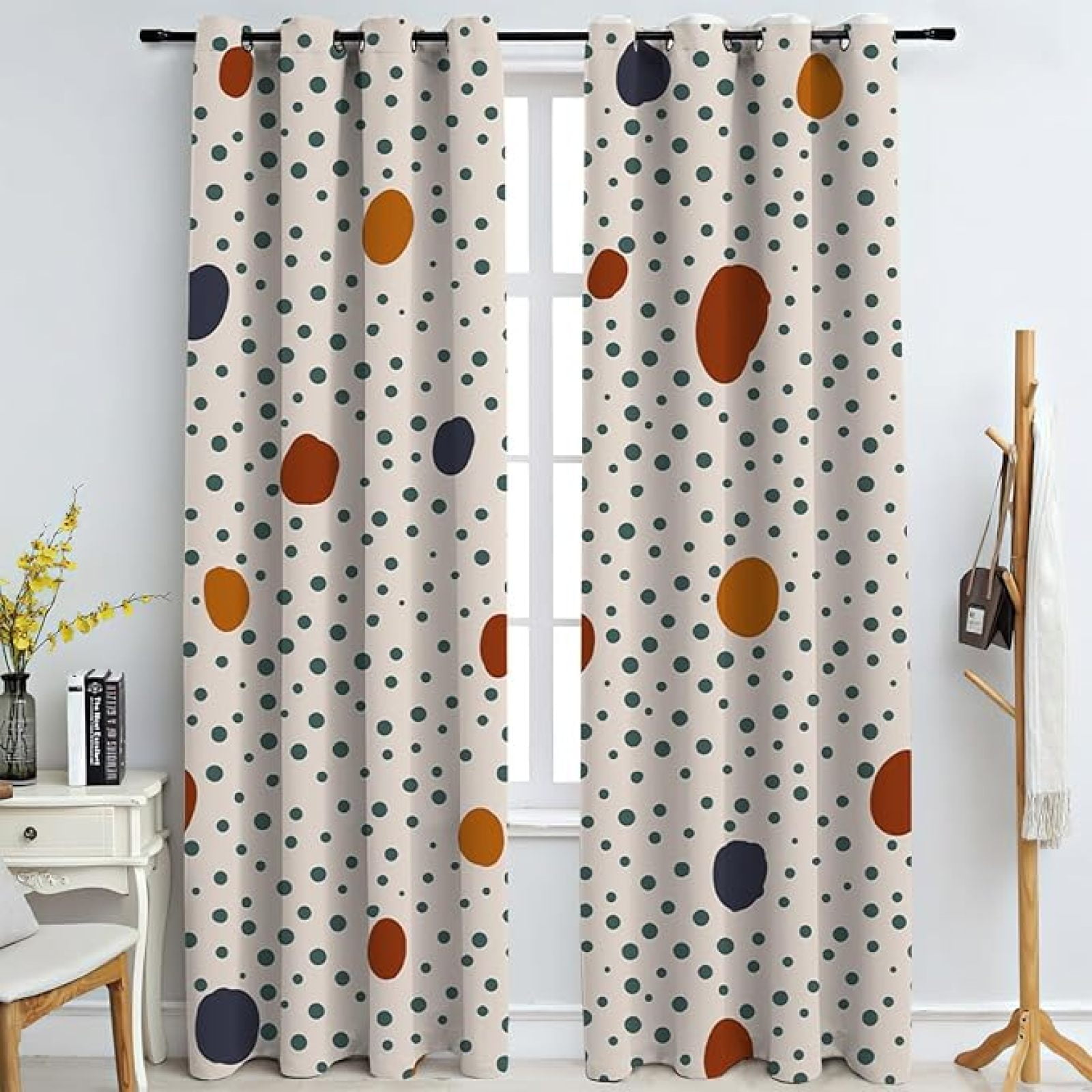 Color Series Polka Dots 3D Printed Drapes, Cute Abstract Circle Spots ...