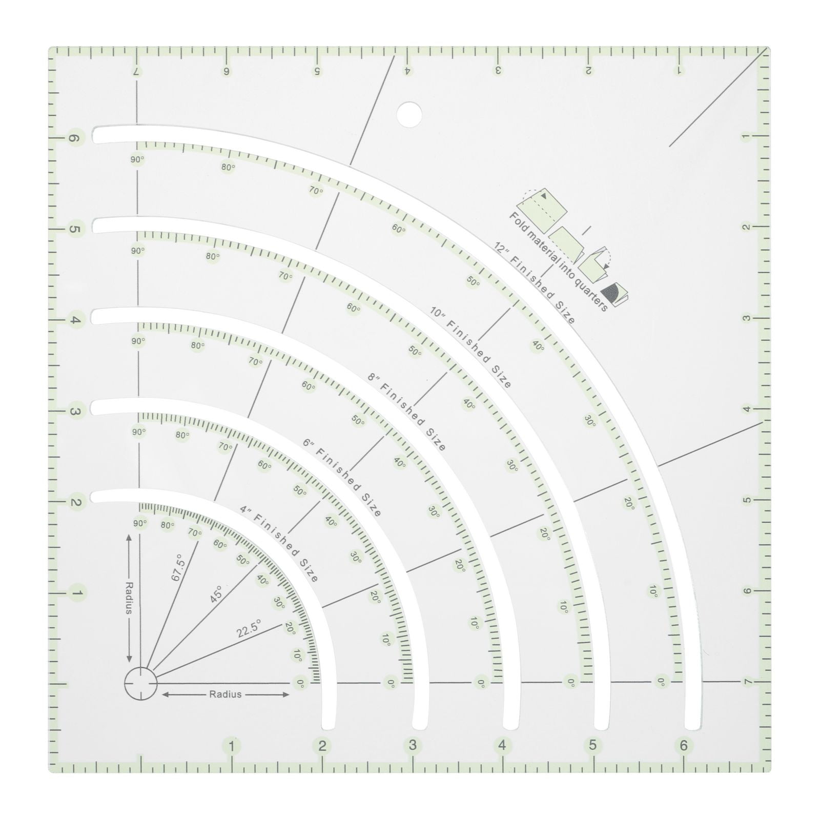 Color Sewing Ruler Machine Crochet Fabric Circle Cutter Quilting Rulers ...