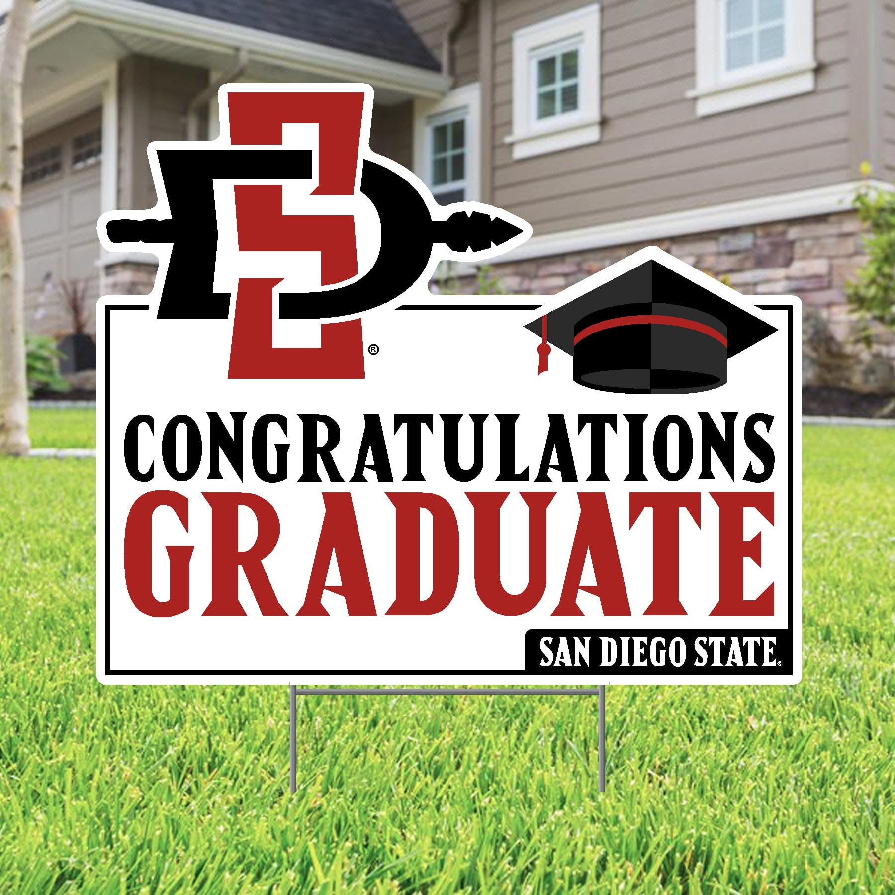 Color Shock Products Congratulations Graduate Lawn Sign compatible with ...