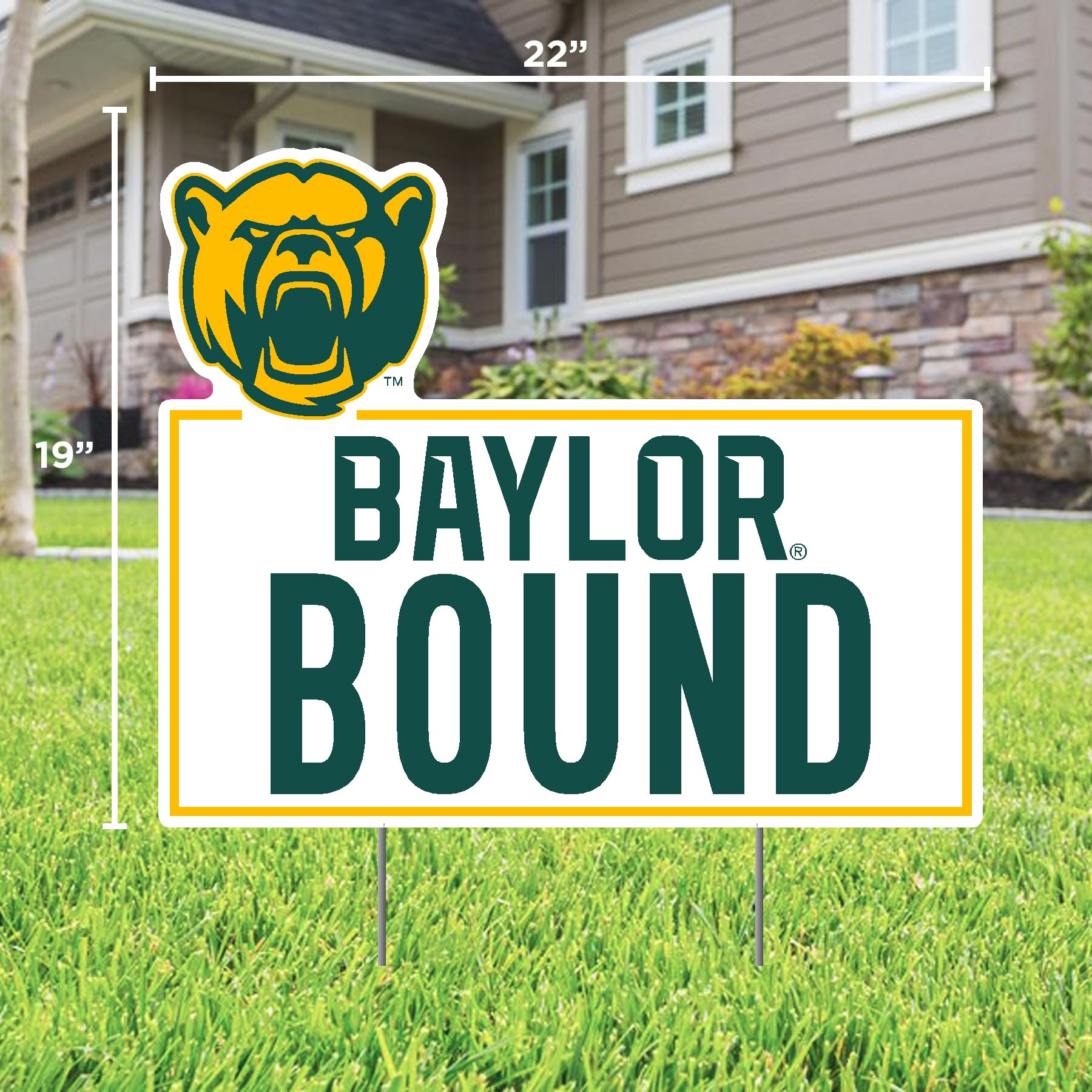 Color Shock Products University Bound Lawn Sign Compatible with Baylor ...