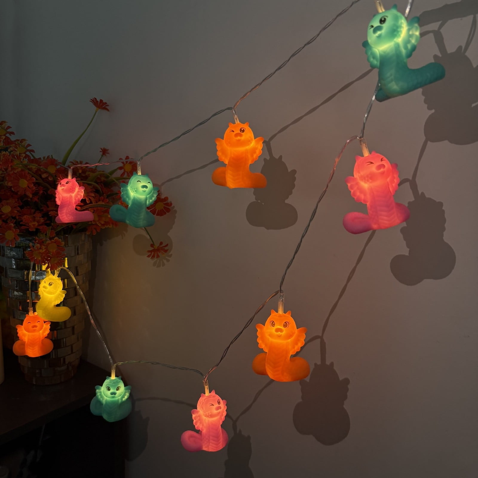 Color Snake String Lights 5.4FT 10LEDS Green Snakes Light Battery ...