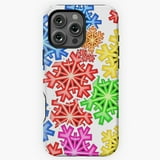 Color Snow Flakes Rainbow Winter Design iPhone Case 17 11 12 13 14 15 ...