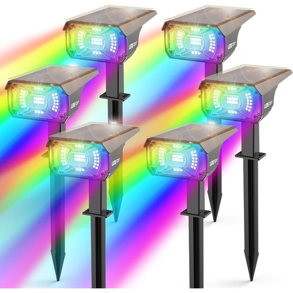 Color Solar Lights Outdoor Waterproof Spotlights with 9 Light Modes ...