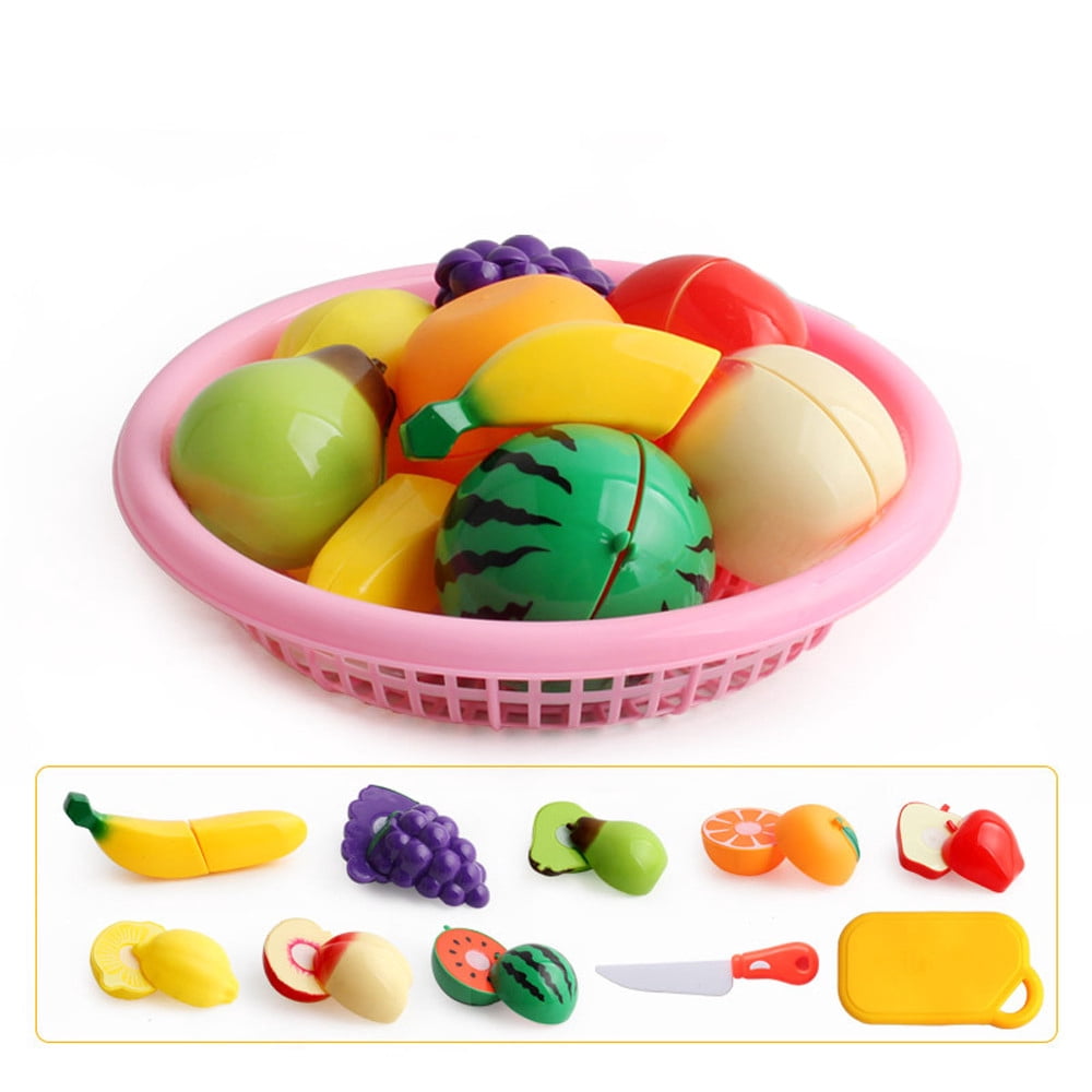 Color Sorting Play Food Set - Cutting Food Toy, Kitchen Accessories for ...
