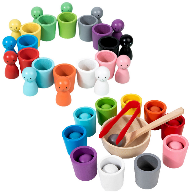 Color Sorting Sensory Toys Easy Storage Color Sorting Cups Bright and ...