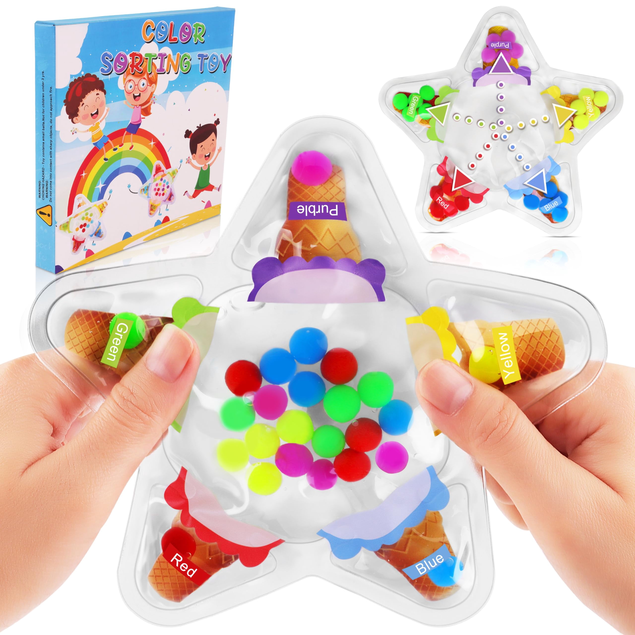 Color Sorting Sensory Toys OIF8 for Toddlers, Color Matching Fidget ...