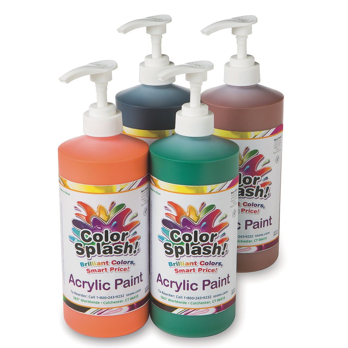 Color Splash!® Acrylic Paint Assortment, 32 oz. (Set of 4) - Walmart.com