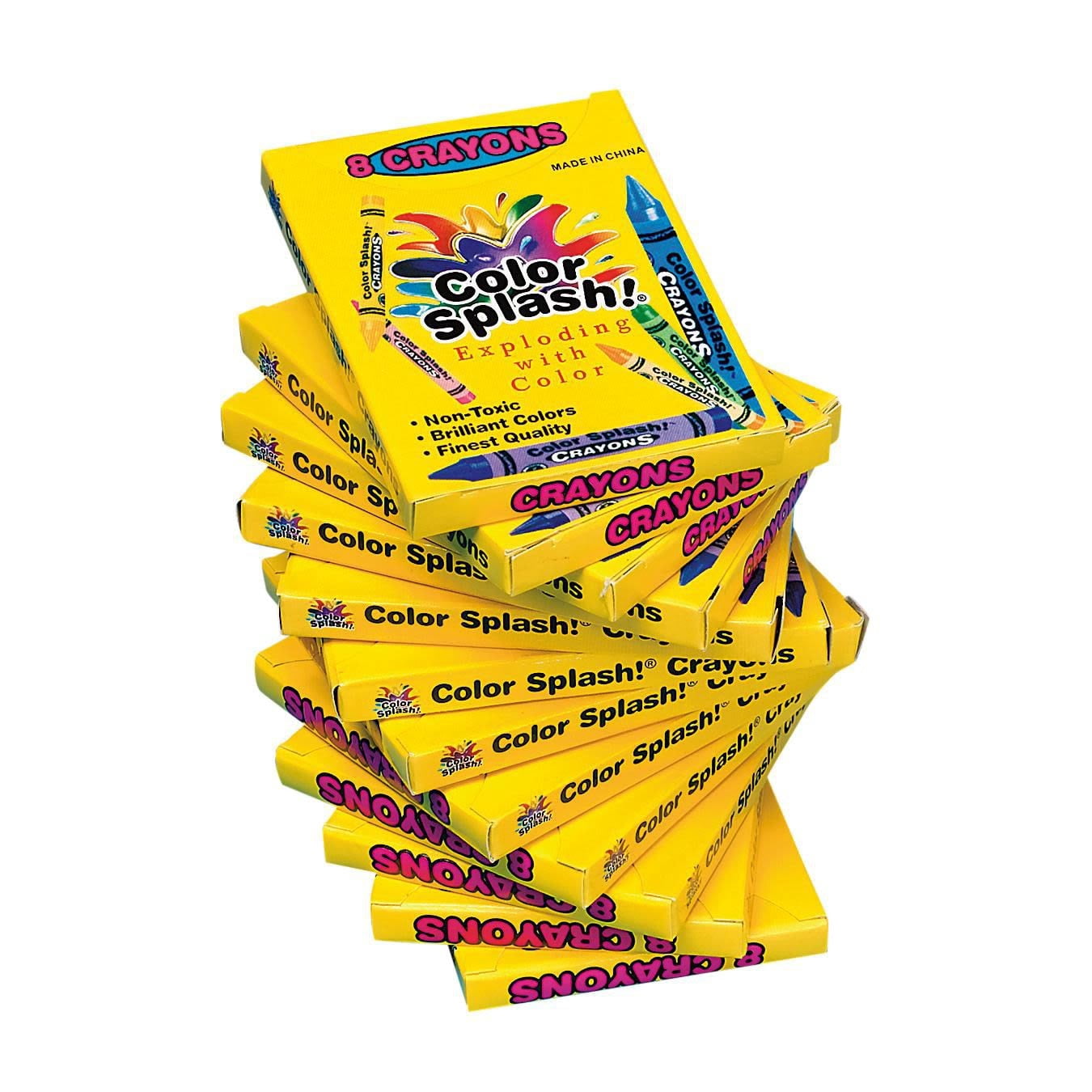 Color Splash! Crayons, Standard Size, Box of 8 Colors (Pack of 12 ...