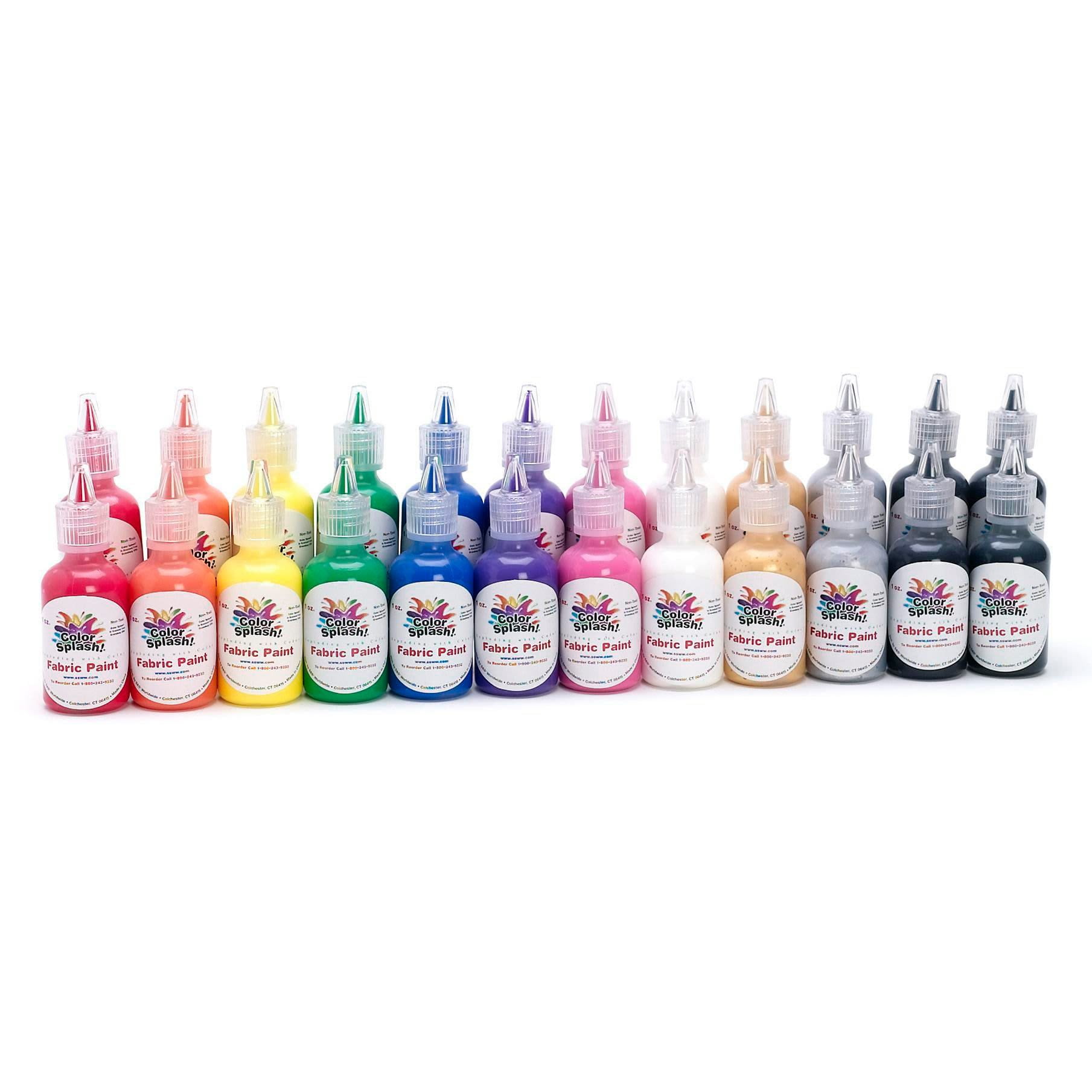 Color Splash!® Dimensional Fabric Paint Assortment, 1 oz. (Pack of 24 ...