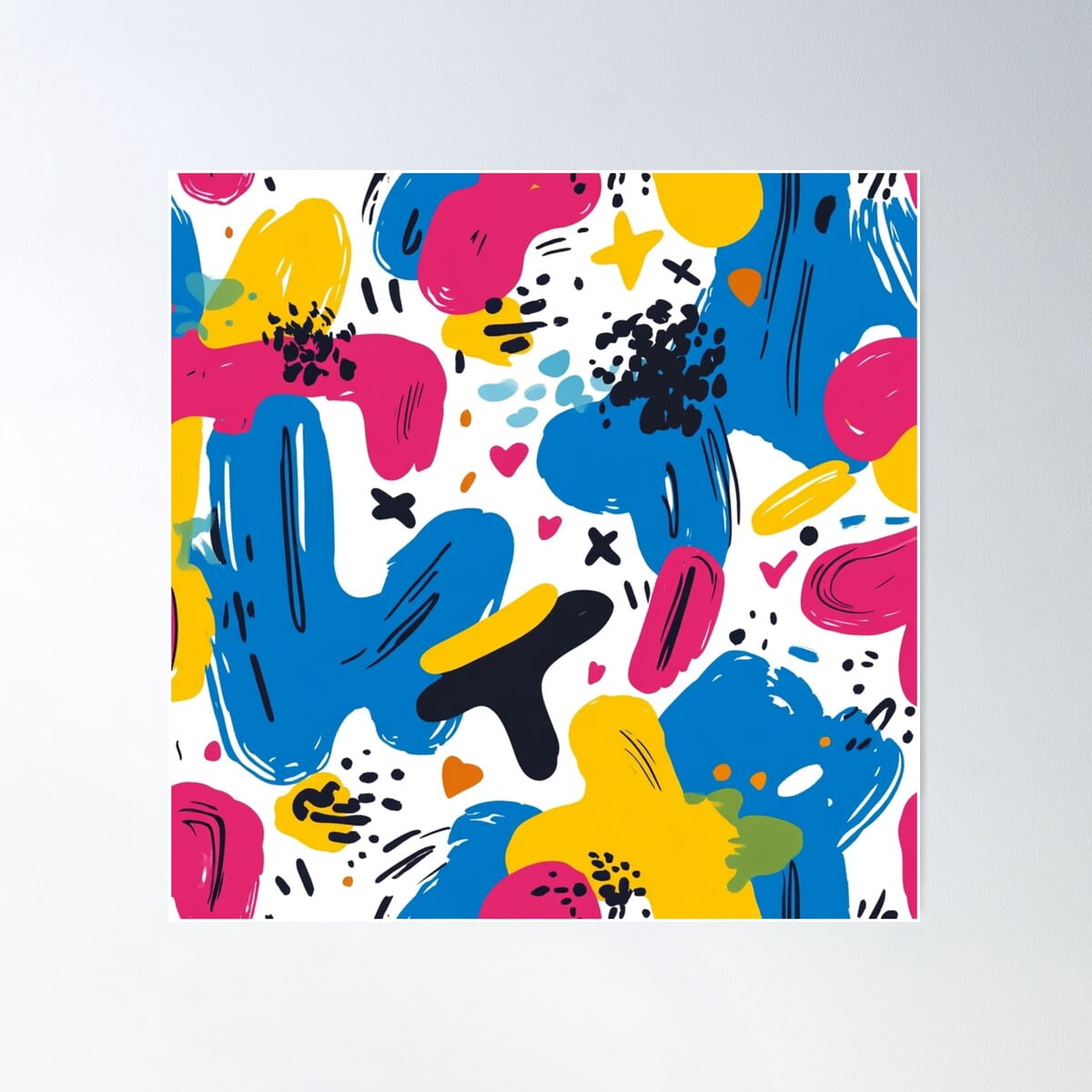 Color Splash Doodle Lines | Seamless Artistic Expression Poster Wall ...
