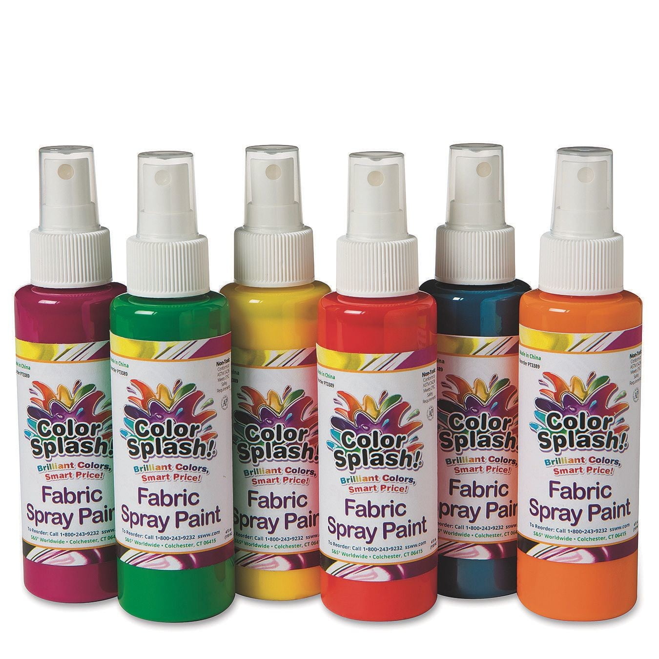 Color Splash!® Fabric Spray Paint Assortment, 4 oz. (Pack of 6 ...