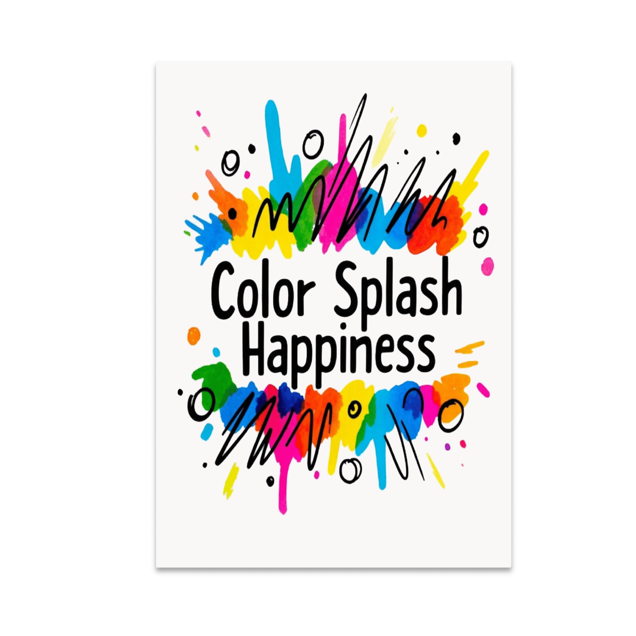 Color Splash Happiness Doodle Wall Art - Creative Studio Decor - 13x19 ...