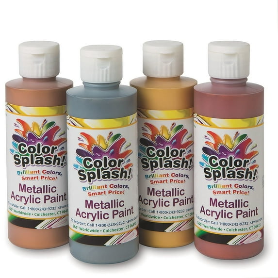 Color Splash!® Metallic Acrylic Paint Assortment, 8 oz. (Set of 4 ...
