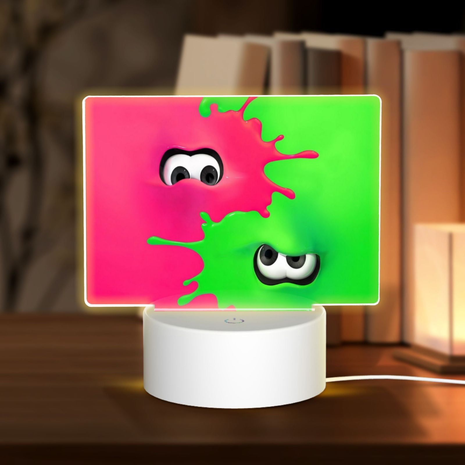 Color Splatoon Squid Rectangular Acrylic Night Light USB Cable Lamp ...