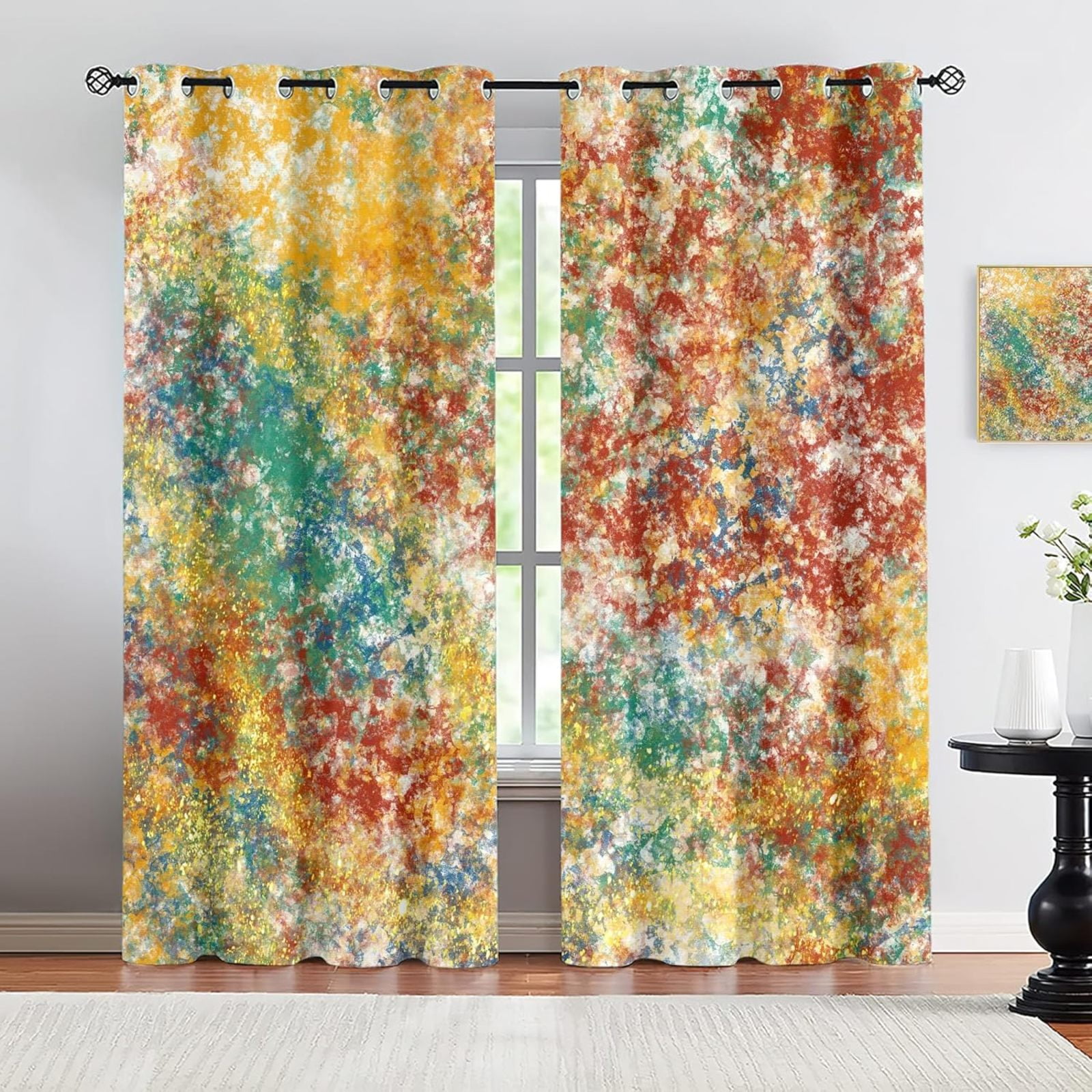 Color Spot Abstract Art Window Treatments, Color Splash Powder Graffiti ...