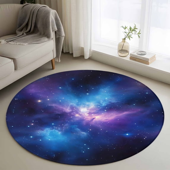 Color Starry Sky 3FT Round Area Rugs for Living Room Night Sky ...