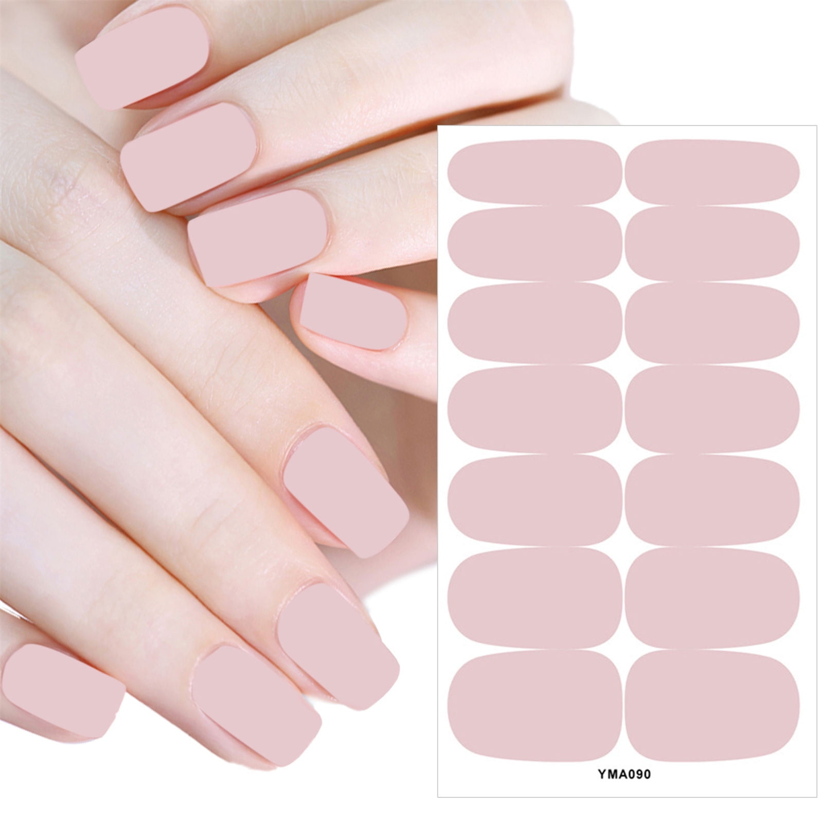 Valentine's Day Nail Stickers Pure Color Full Wraps Polish Stickers ...