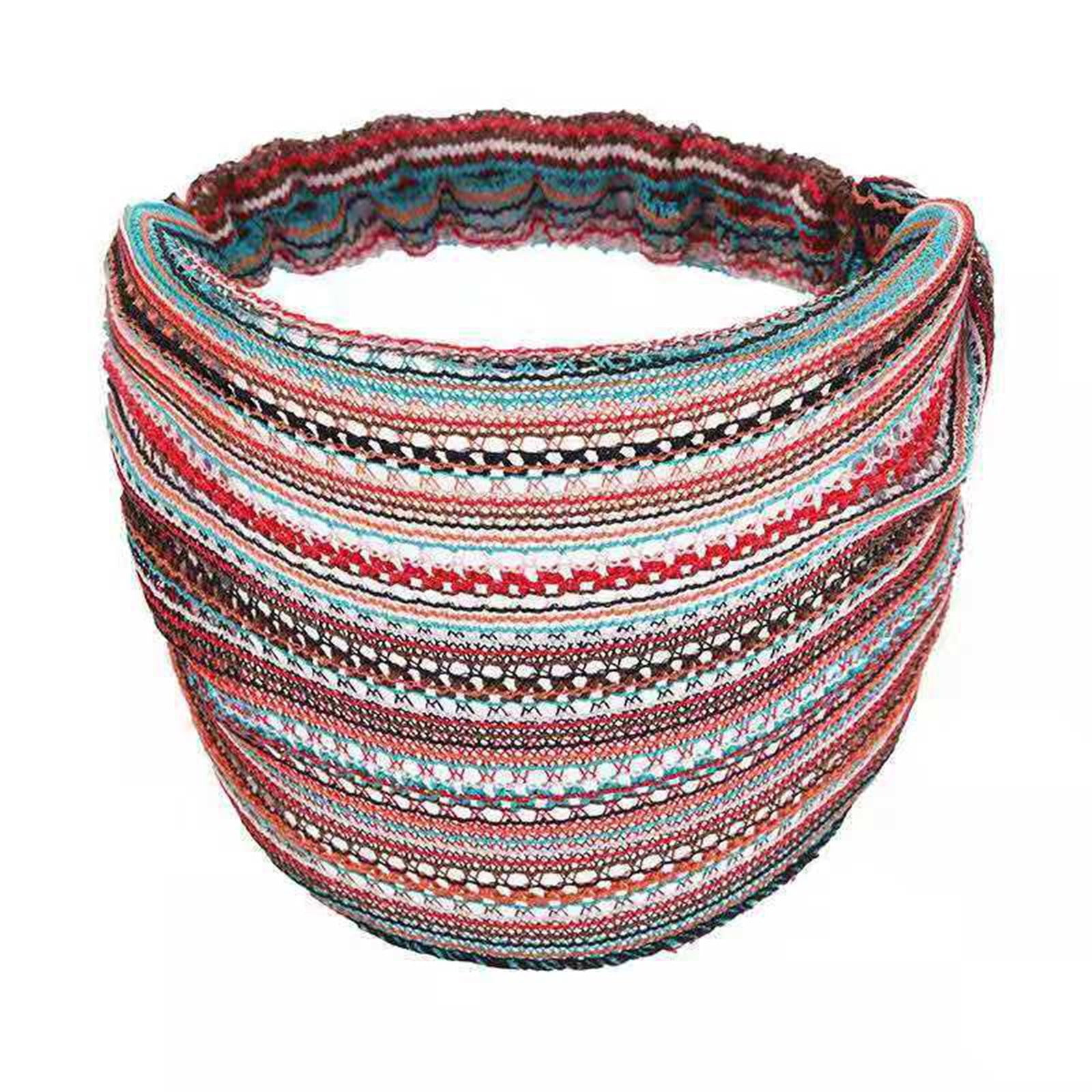 Color Stripe Wide Edge Hair Band - Hair Scarf Face Hoop for Daily Wear ...