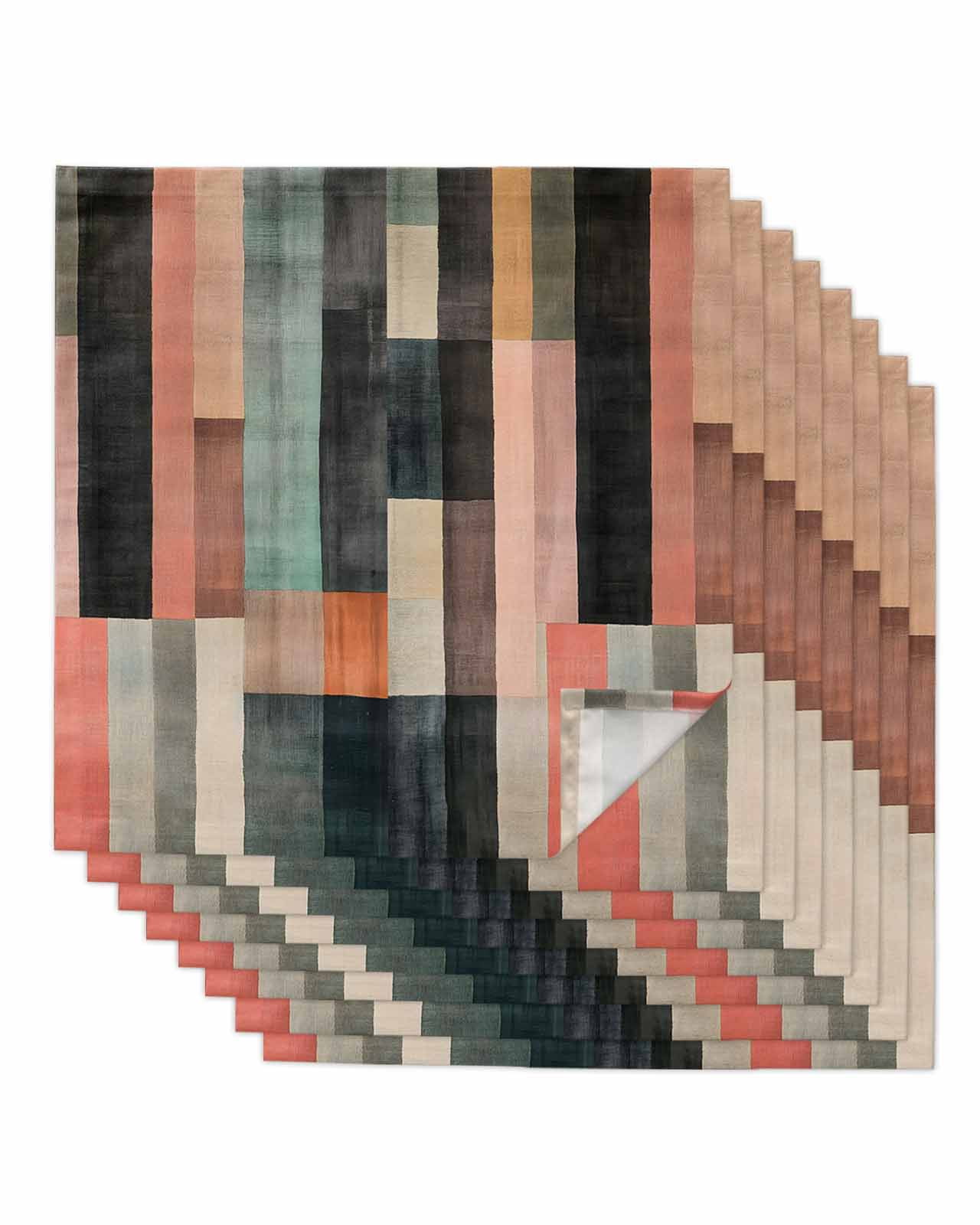 Color Striped Cloth Napkins Set of 8 Reusable Dinner Napkins, Modern ...