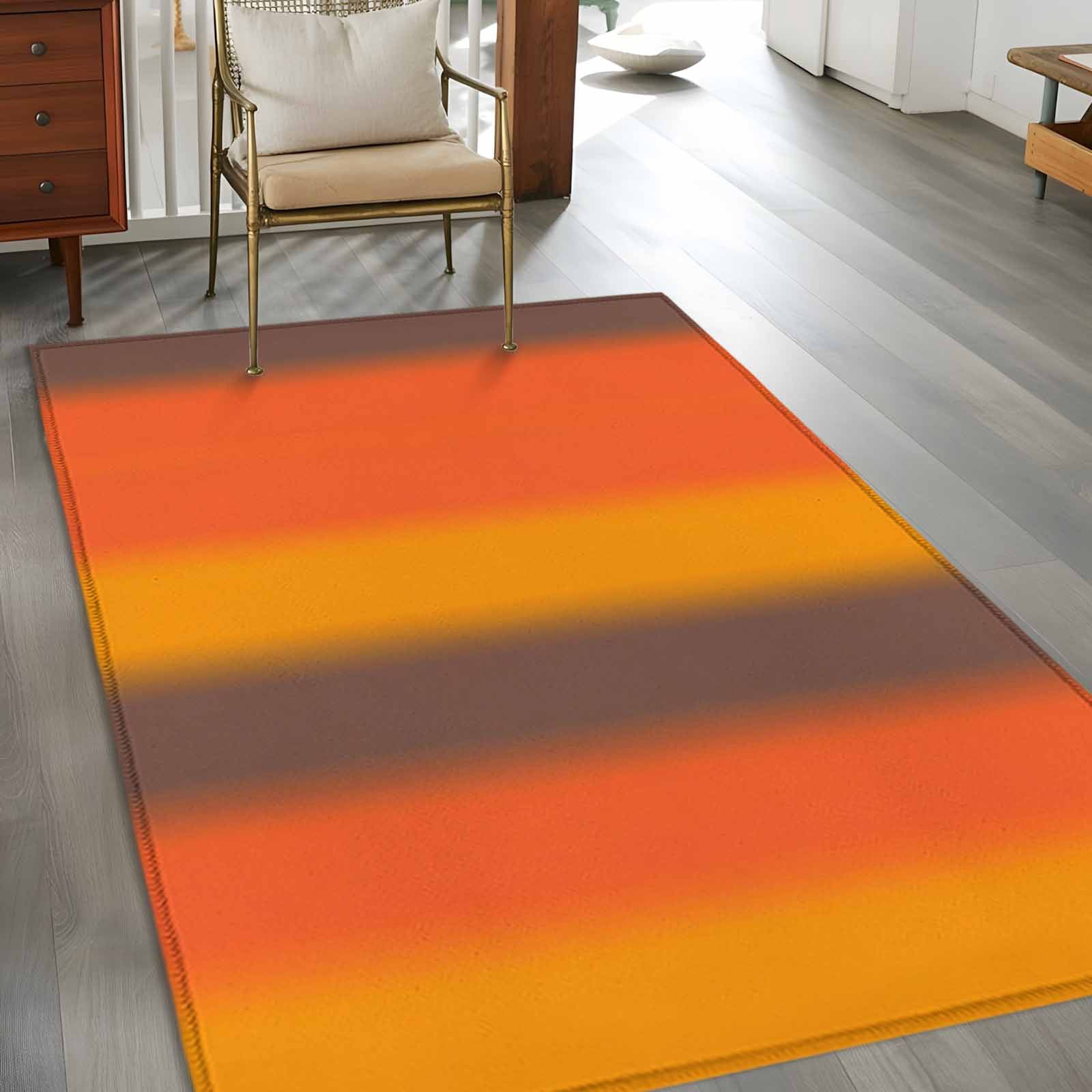 Color Striped Gradient 3x5 Rug for Bedroom Foot of Bed Small Living ...