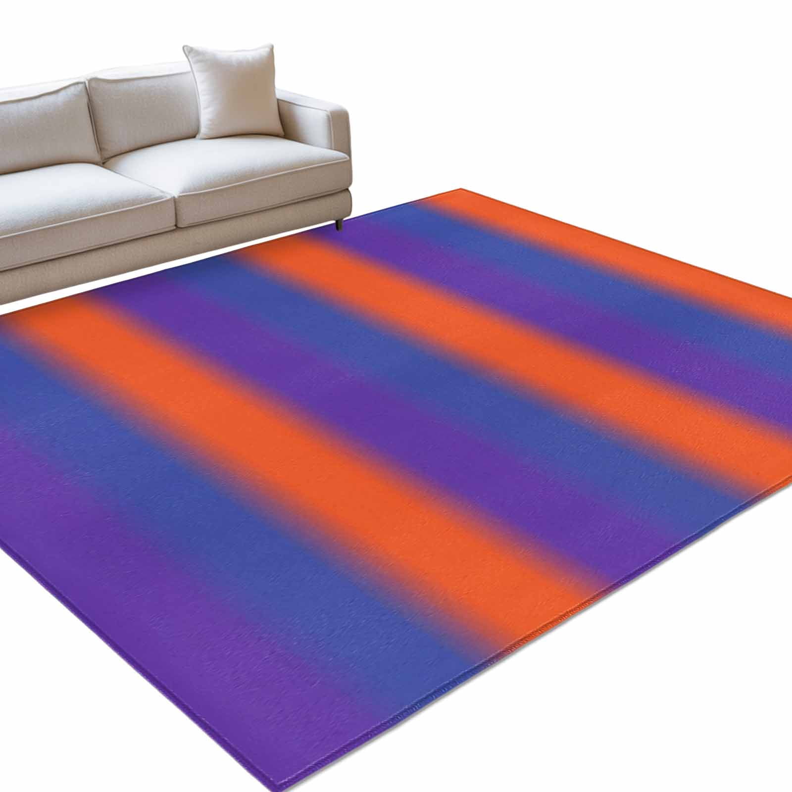 Color Striped Gradient Area Rug, Modern Blue Purple Orange Minimalist ...
