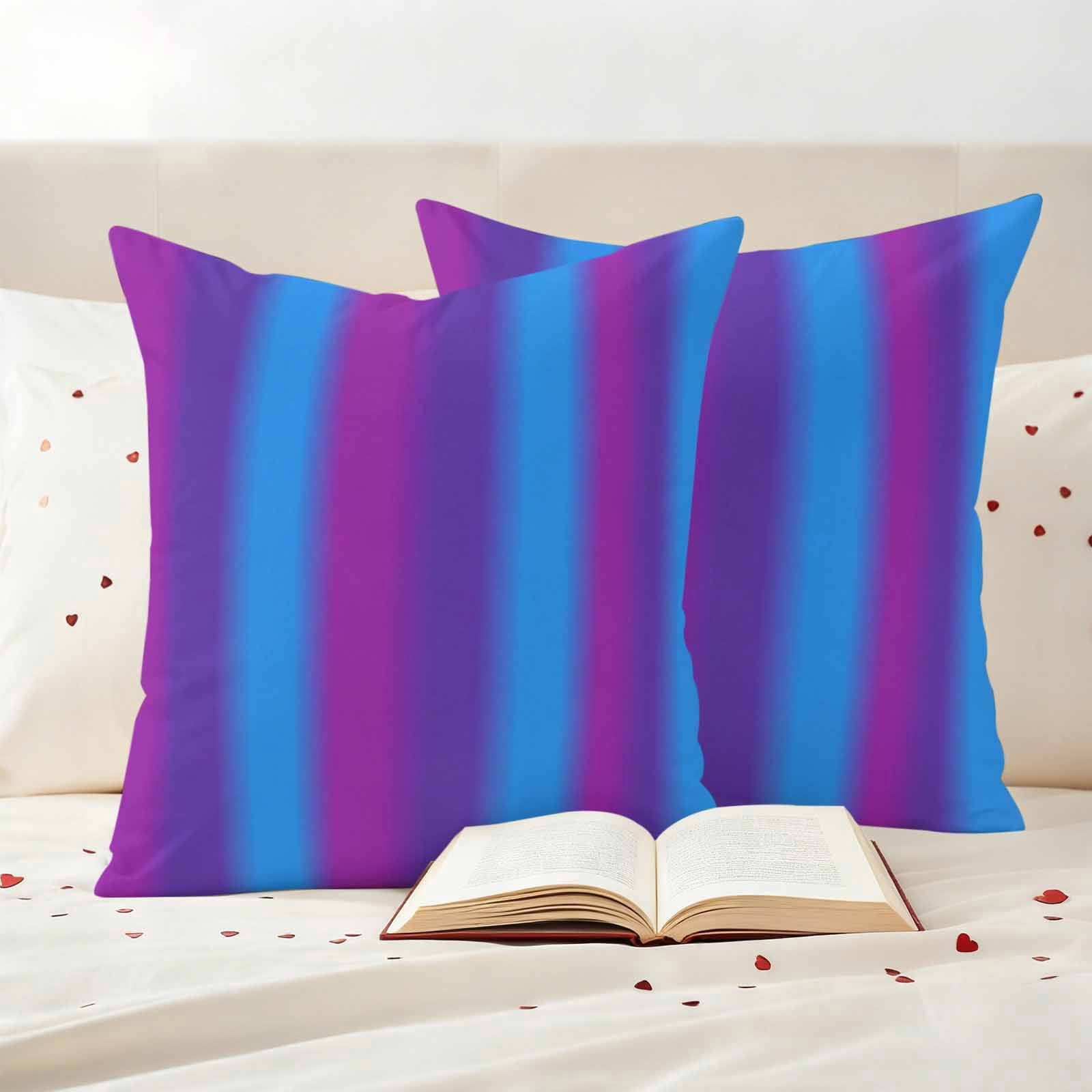 Color Striped Gradient Outdoor Throw Pillow Covers Set of 2, Modern ...