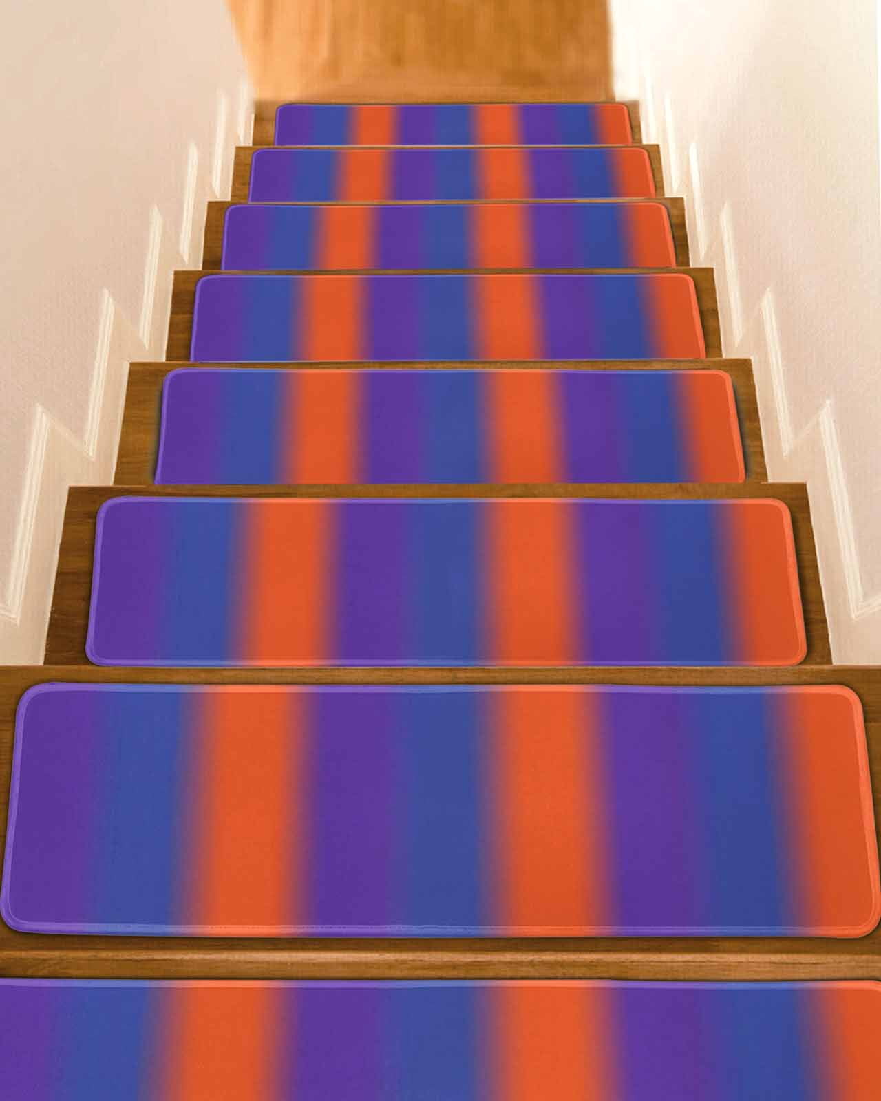Color Striped Gradient Stair Treads Modern Pink Purple Blue Minimalist ...