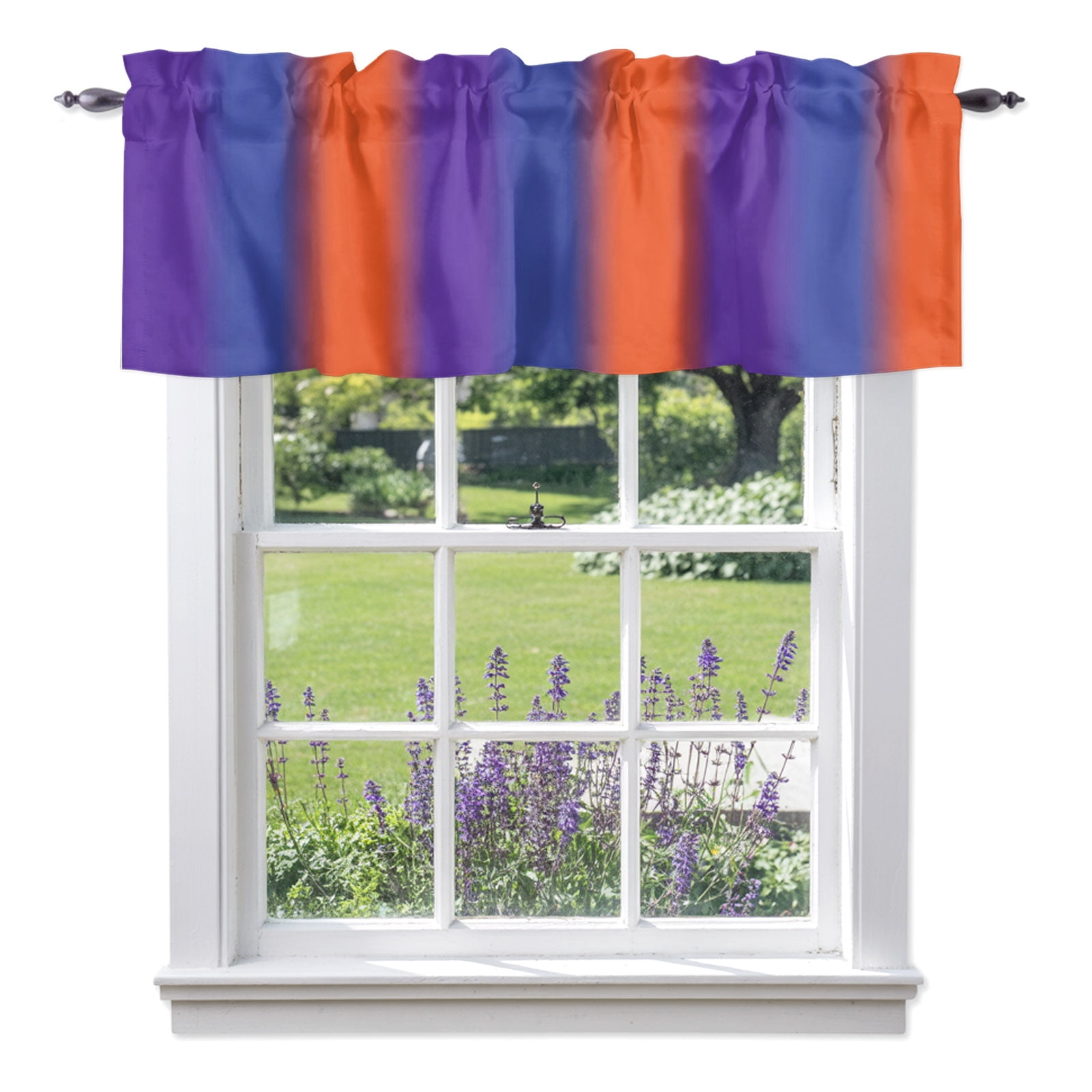 Color Striped Gradient Valances for Windows Modern Blue Purple Orange ...