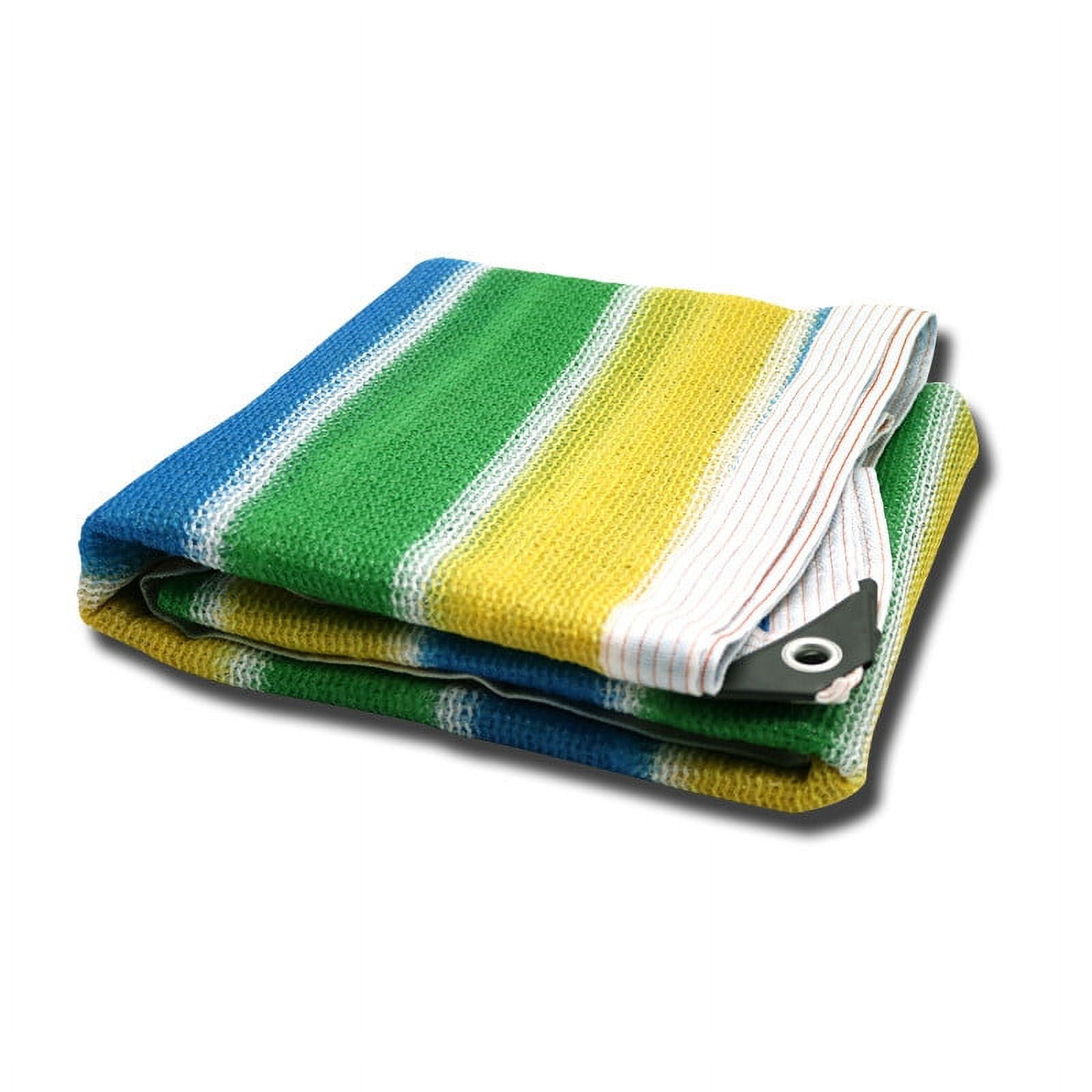 Color Striped Outdoor Sun Shade Net, 2X2M (Approx 79X79In) With Hemmed ...