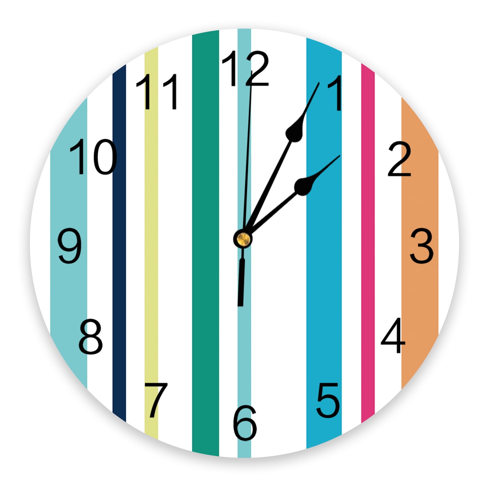 Color Stripes 3D Wall Clock Modern Design Living Room ration Kitchen ...