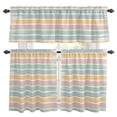 Color Stripes Kitchen Curtains and Valances Set, Pink Blue Green ...