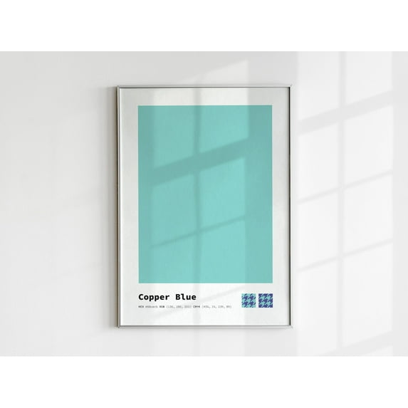 Color Swatch Poster, Color Swatch Wall Art, Copper Blue Color Swatch ...