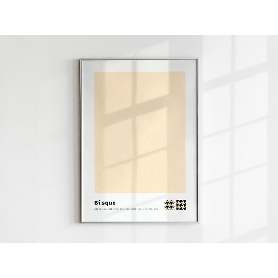 Color Swatch Wall Art, Bisque Color Swatch Poster, Beige Wall Art ...