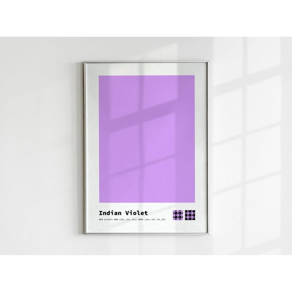 Color Swatch Wall Art, Indian Violet Color Swatch Poster, Violet Color ...