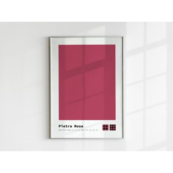 Color Swatch Wall Art, Pietra Rosa Dark Rose Pink Color Swatch Print ...
