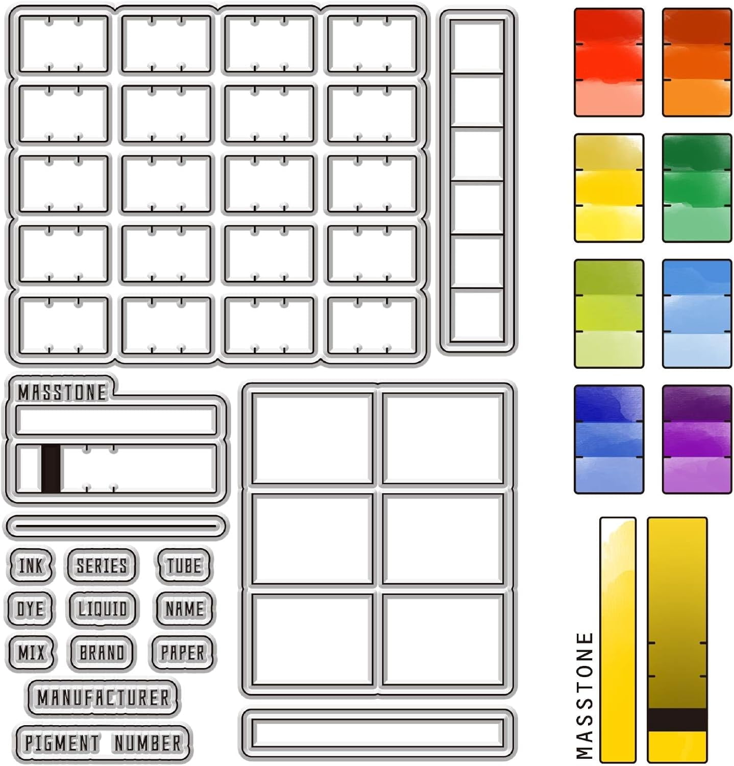 Color Swatches Clear Rubber Stamps Palette Reusable Transparent ...