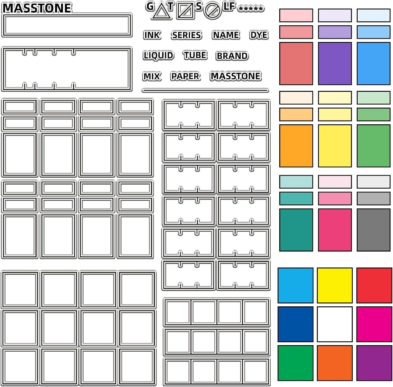 Color Swatches Palette Clear Rubber Stamp Big Size 11.7x8.3 inch ...