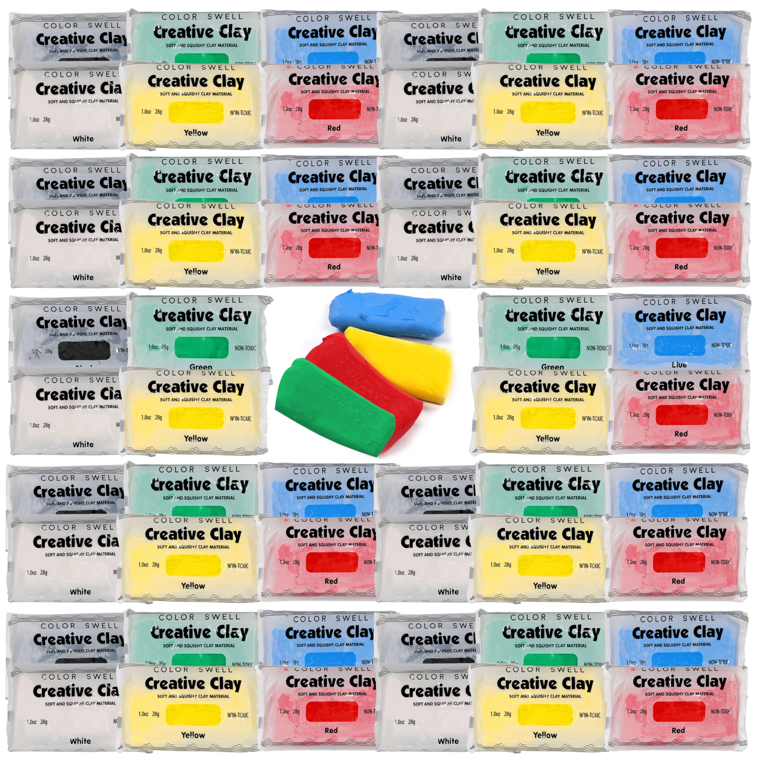 Color Swell Creative Clay Bulk Pack - 80 Packs of 1oz air-Drying Clay ...