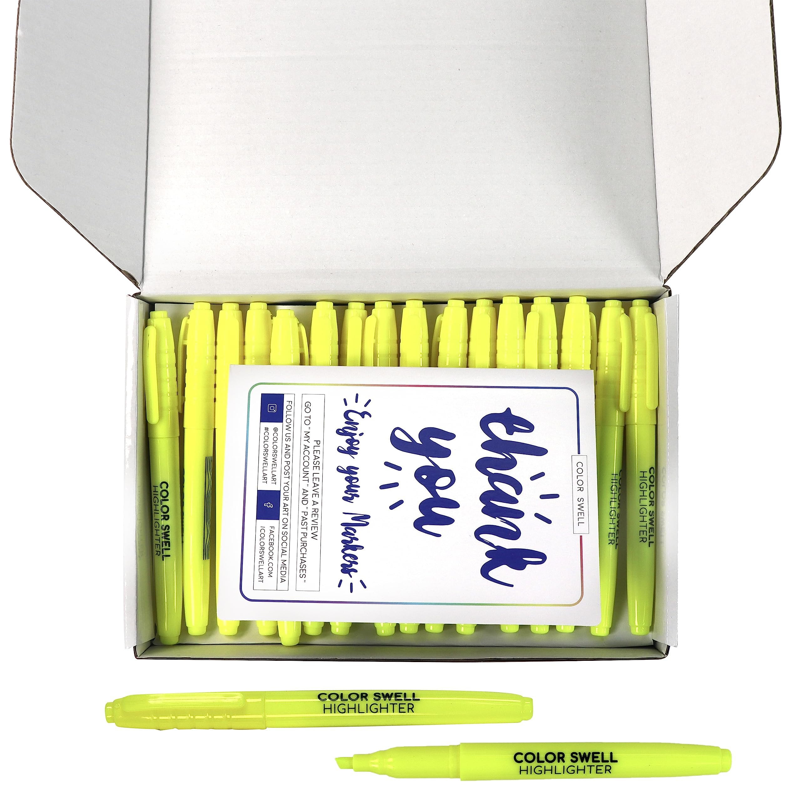 Color Swell Multipack Yellow Highlighters - 96 Pack with Chisel Tip ...