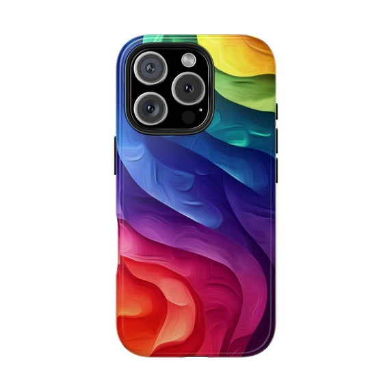 Color Swirl Rainbow Marble Abstract Vibrant Artistic Pattern for iPhone 17 16 15 14 13 12 11 Pro ...