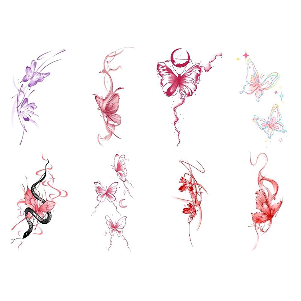 Color Tattoo Stickers Temporary Finger Collarbone Body Art Decor 7-14 ...