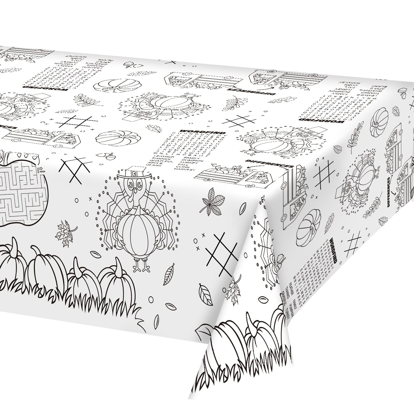 Color Your Own Thanksgiving Tablecloth, Disposable Kraft Paper Table ...