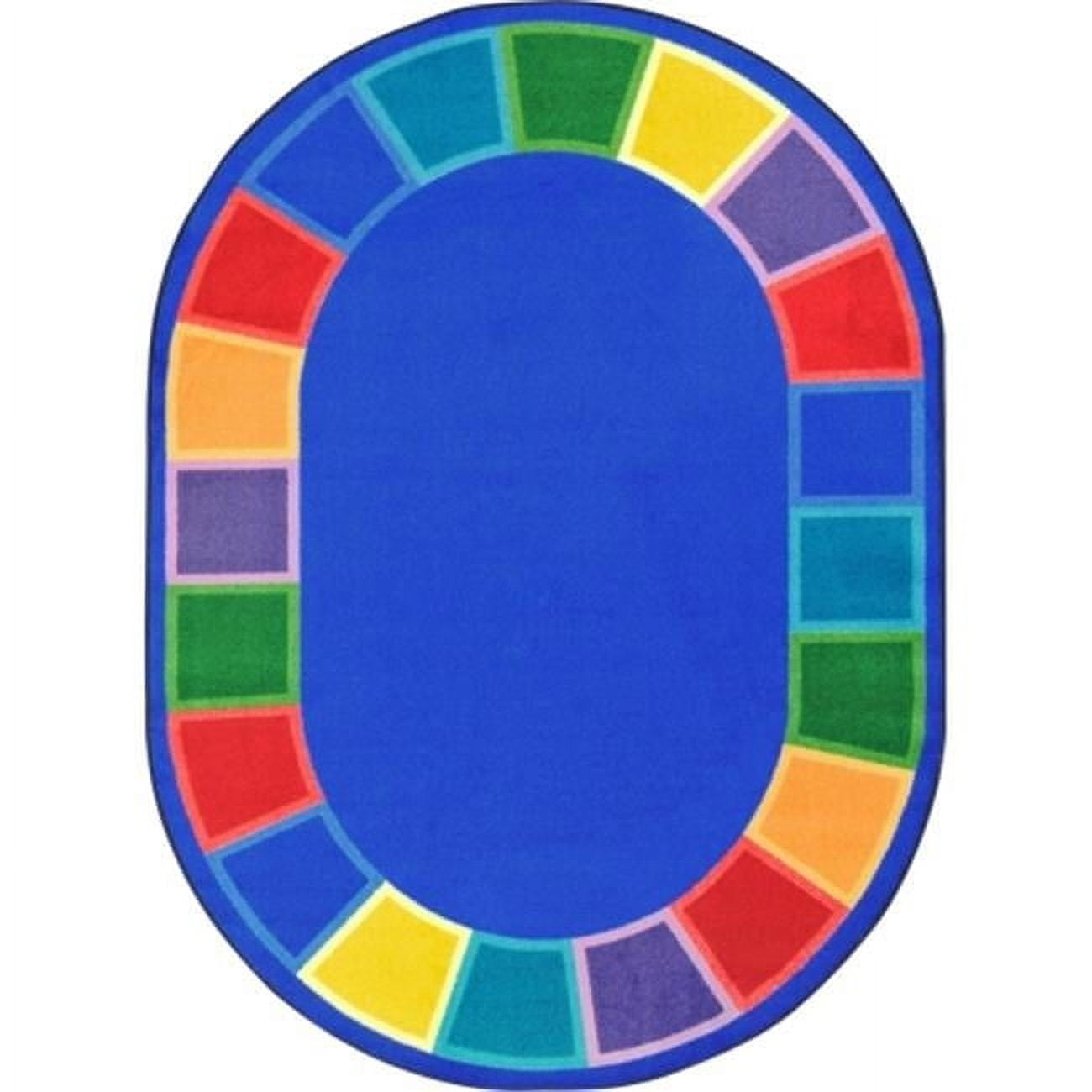 Color Tones Classroom Circle Time Oval Rug Multi Color - 5 ft. 4 in. x ...