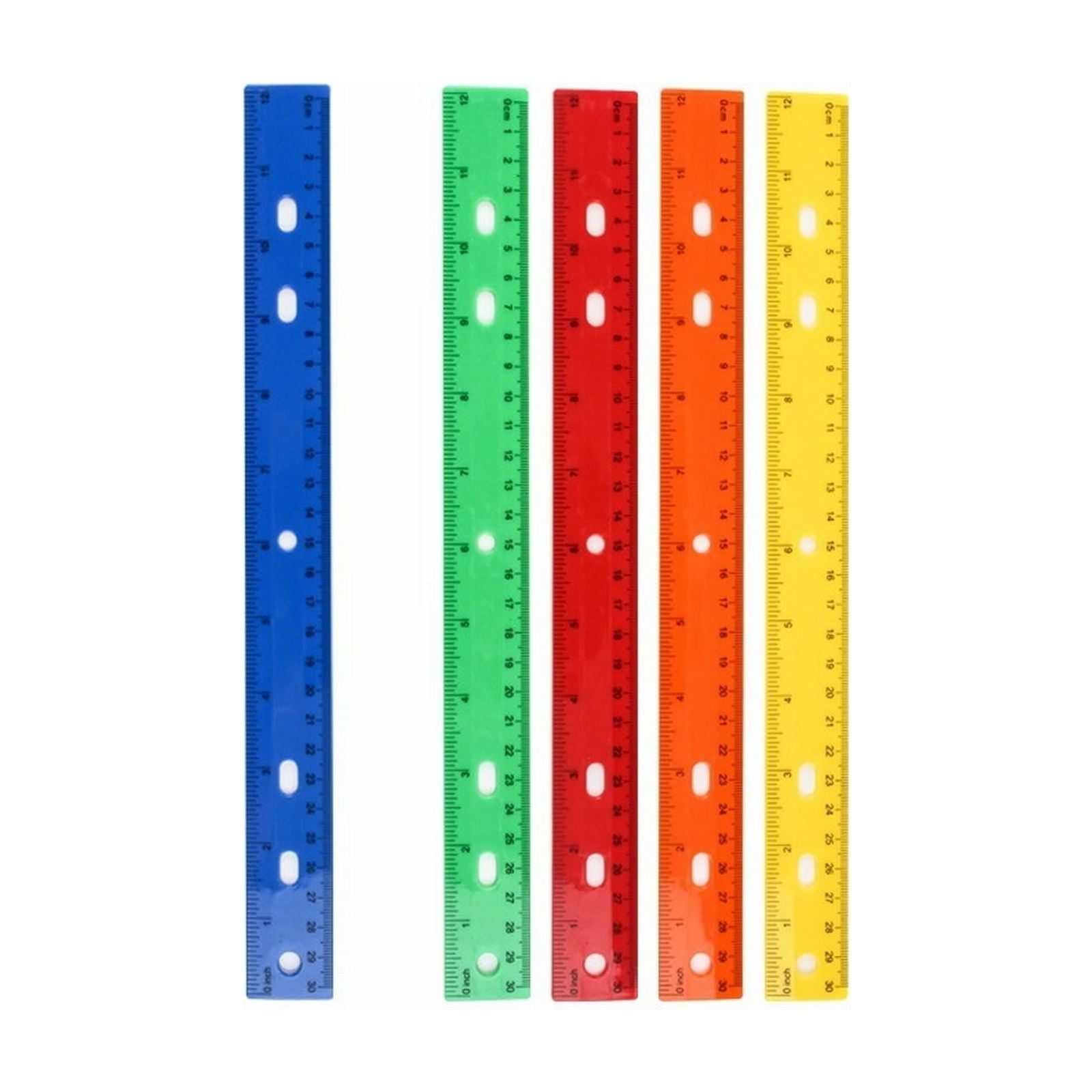 Color Transparent Plastic Rulers 12 inch Straightedge with Clear Metric ...