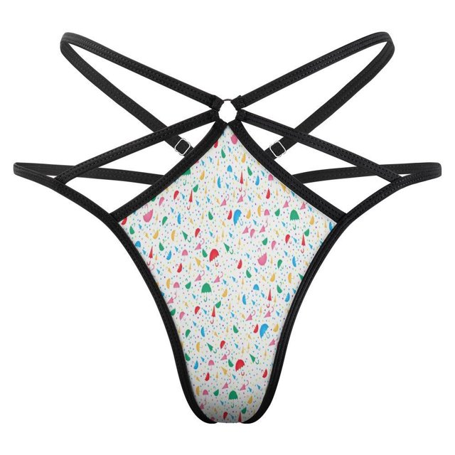 Color Umbrella Open Type Women's Panties Crotch Opening G-strings ...